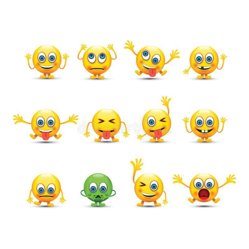 Set of emoji icons stock illustration. Illustration of emoji - 81546709