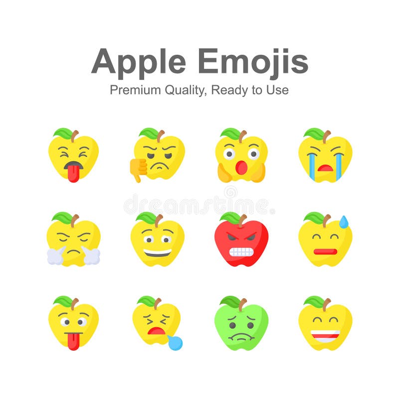 Set of Emoji Icons, Cute Expressions Vector Design Stock Vector ...
