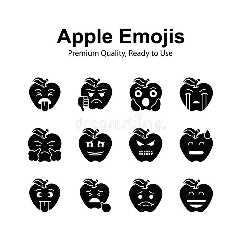 Set of Emoji Icons, Cute Expressions Vector Design Stock Vector ...