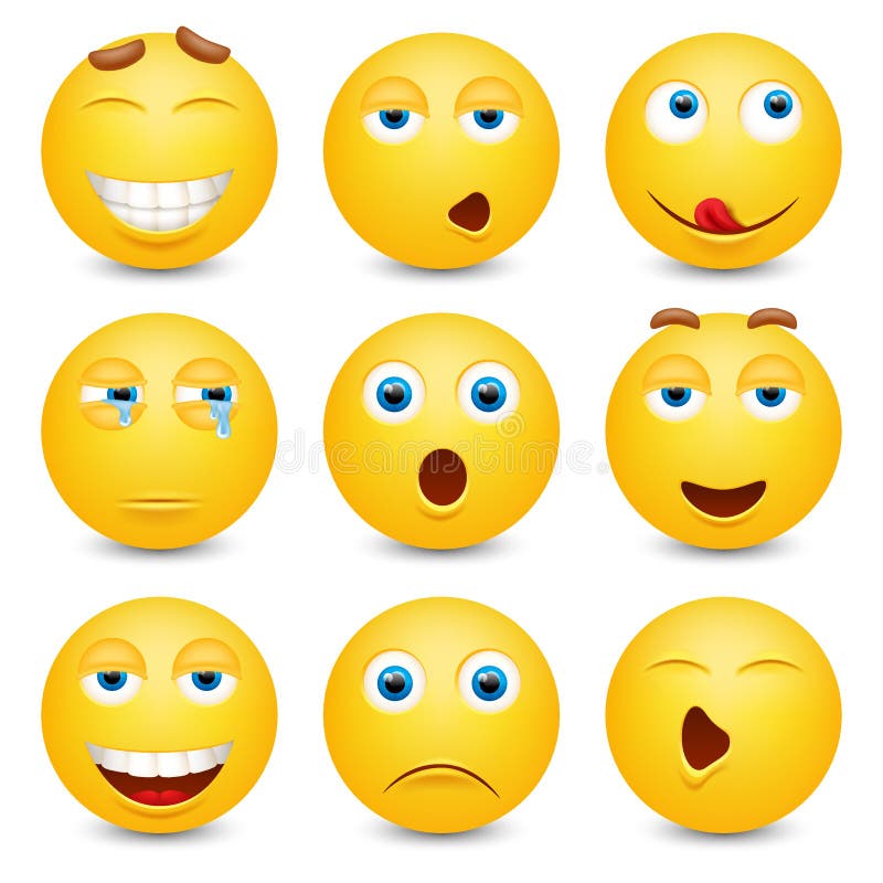 Set of Emoji. Smileys Vector Set. Vector Illustration Stock Vector ...