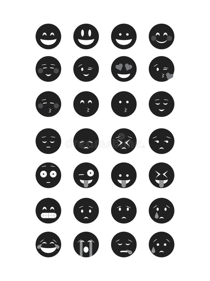 Set of Emoticon vector. stock vector. Illustration of cheerful - 81345965