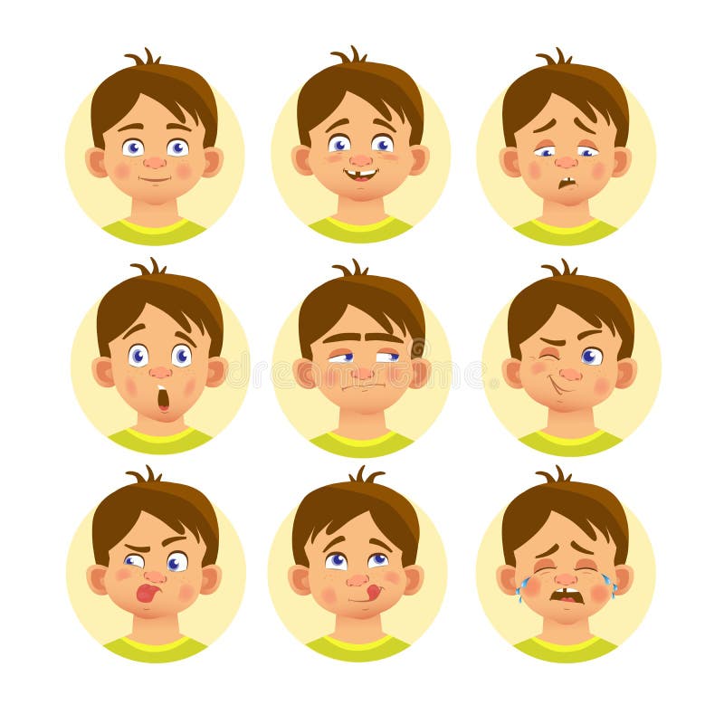 Set of emoticons stock vector. Illustration of child - 87422890