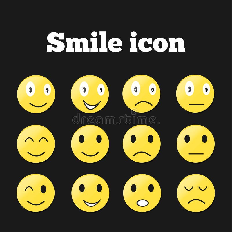 Set of Emoticons stock vector. Illustration of funny - 68871326