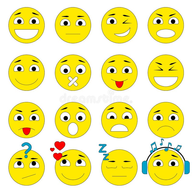 Set of Emoticons. Emoji Level, Rank, Load. Stock Vector - Illustration ...