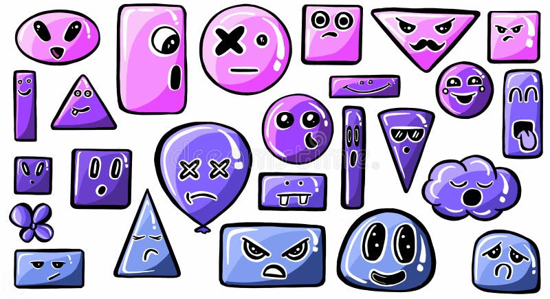 Set of Emoticons. Set of Emoji Illustration Stock Illustration ...