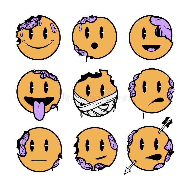 Set of Emoticons. Set of Emoji. Isolated Vector Illustration on White ...