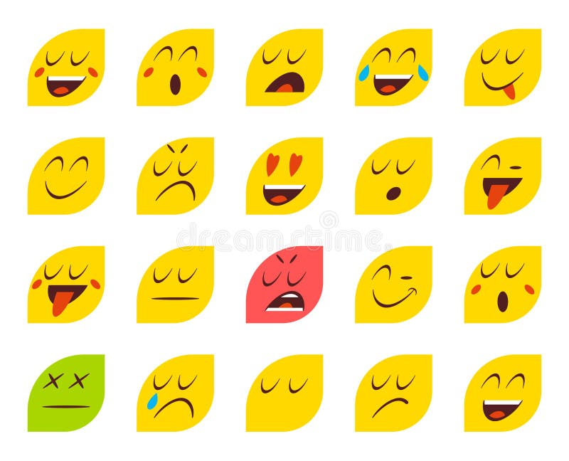 Set of Emoticons or Emoji. Vector Illustration Stock Vector ...
