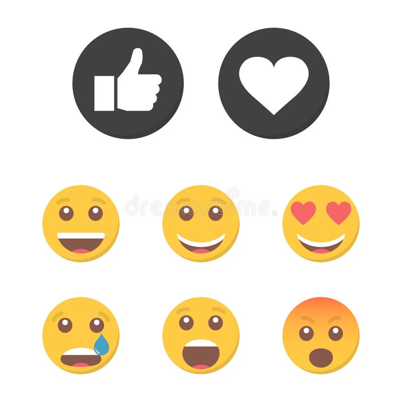 Set of Emoticons and Like. Vector Illustration Stock Vector ...