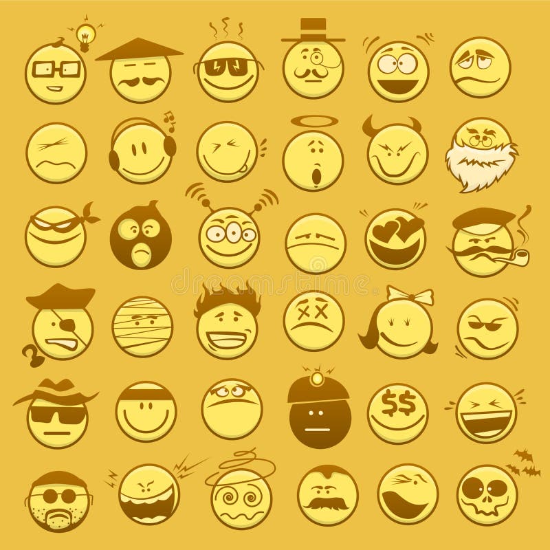 Set of emoticons stock vector. Illustration of human - 47728387