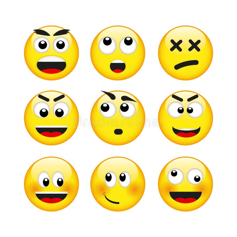 Set of Emoticons stock vector. Illustration of file - 112532636