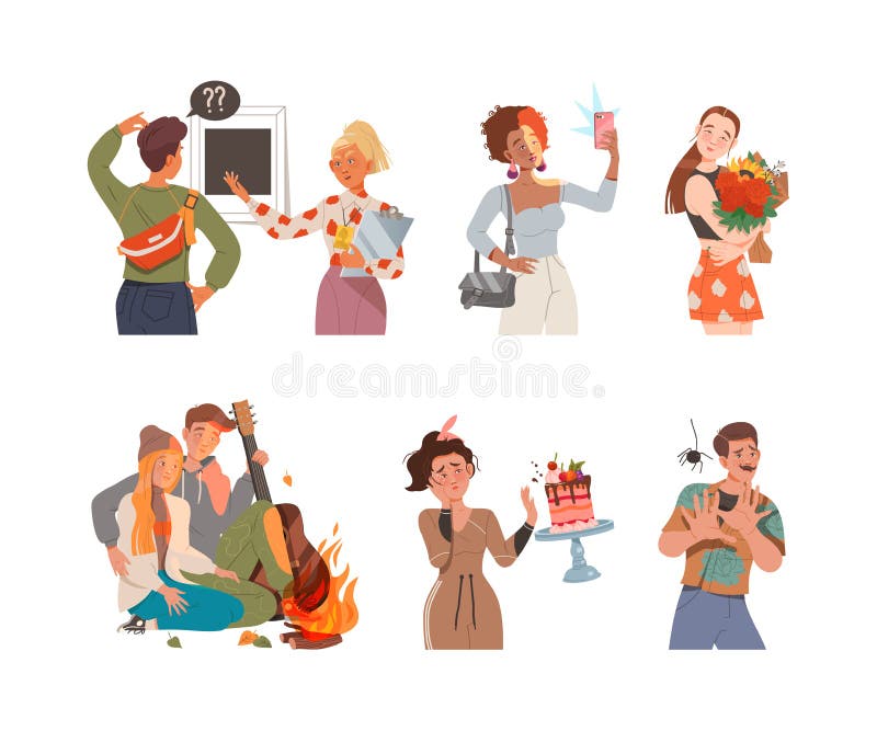 Set of Emotional Young People in Average daily Routine Situations ...