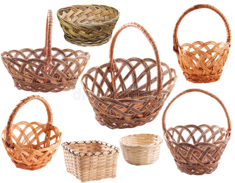 Set of empty basket stock photo. Image of empty, woven - 8540998