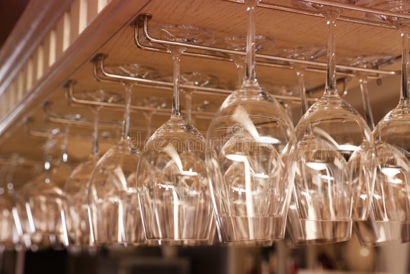 Set of empty clean glasses stock photo. Image of design - 152179258