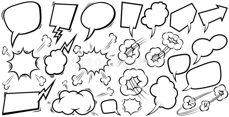 Set of Empty Comic Speech Bubbles. Design Element for Poster, T Shirt ...