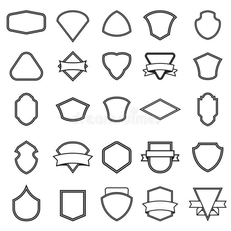 Set of the Empty Emblems Isolated on White Background. Design Stock ...