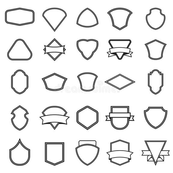 Set of the Empty Emblems Isolated on White Background. Design Elements ...