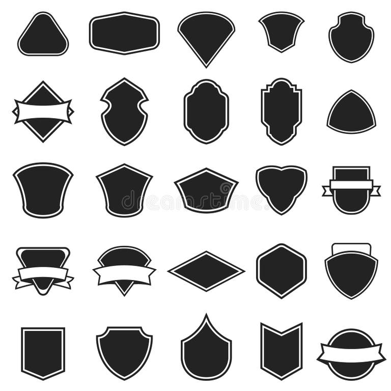 Set of the Empty Emblems Isolated on White Background. Design Stock ...