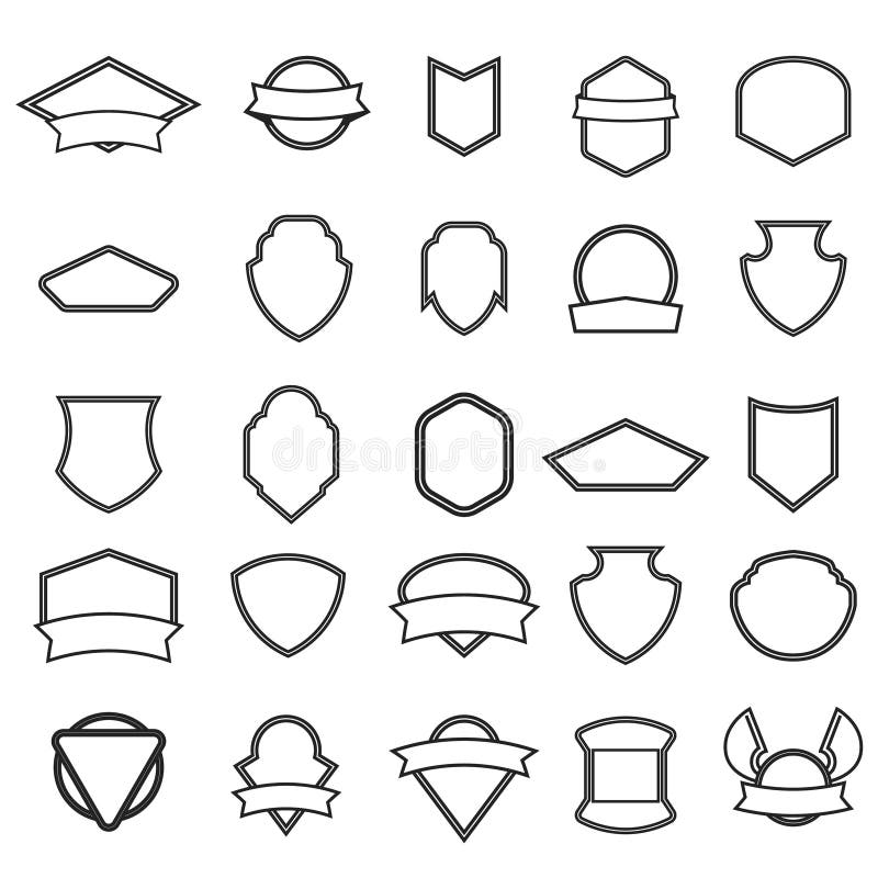 Set of the Empty Emblems Isolated on White Background. Design Stock ...