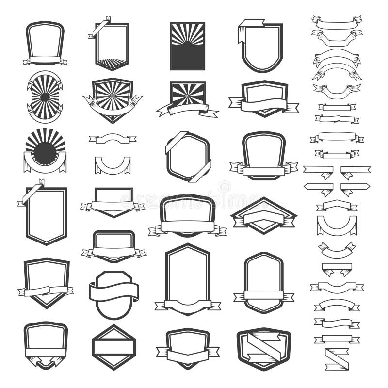 Set of Empty Emblems and Labels Templates. Design Elements for L Stock ...