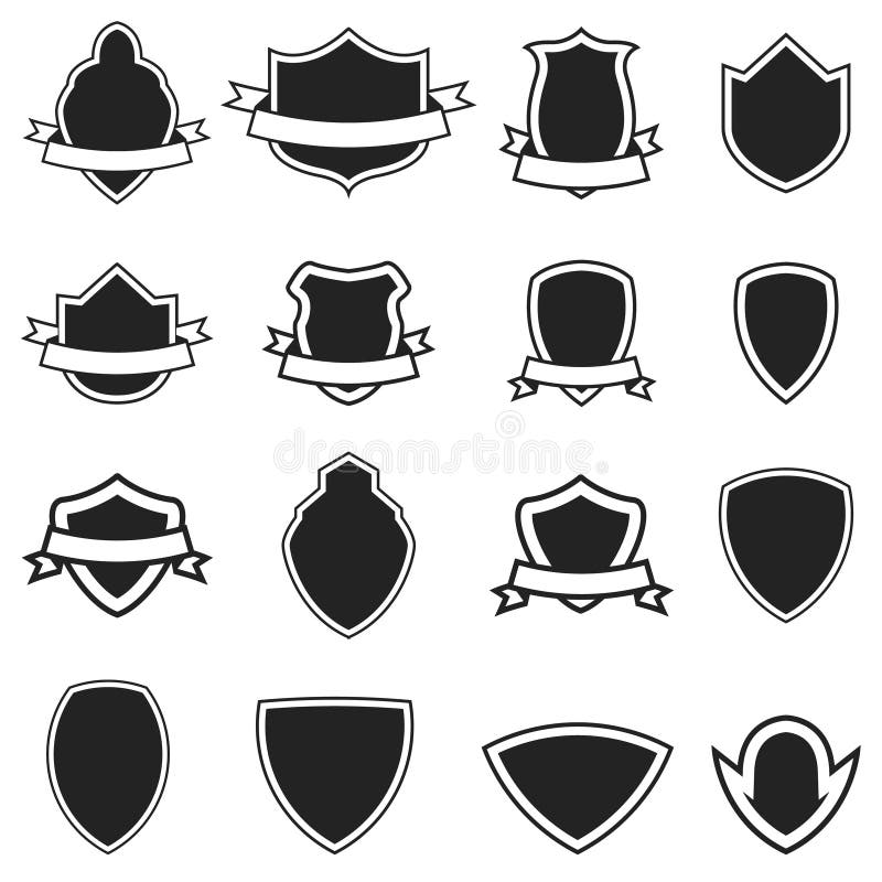 Set of the Empty Emblems Isolated on White Background. Design Stock ...