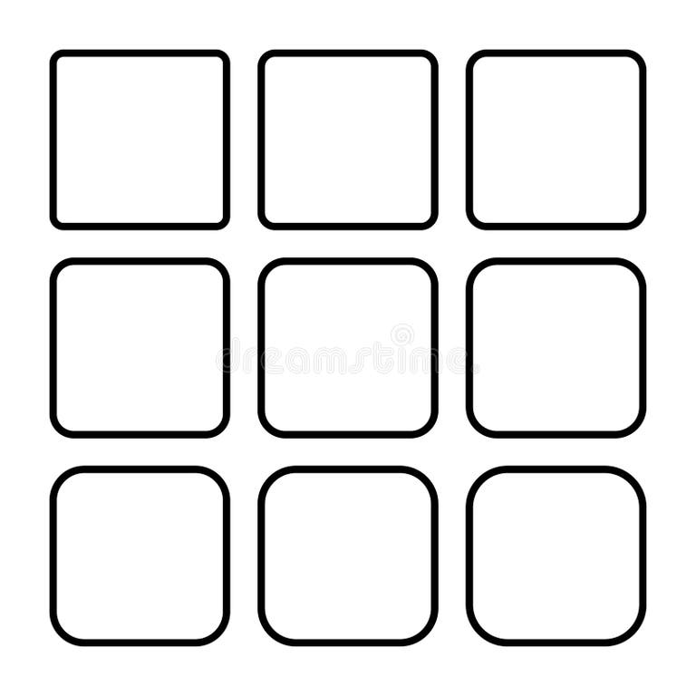 Set of Empty Frame, Collection of Outline Border Design Isolated on ...