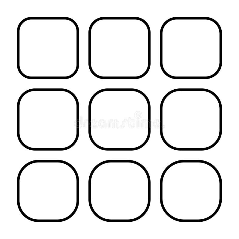 Set of Empty Frame, Collection of Outline Border Design Isolated on ...