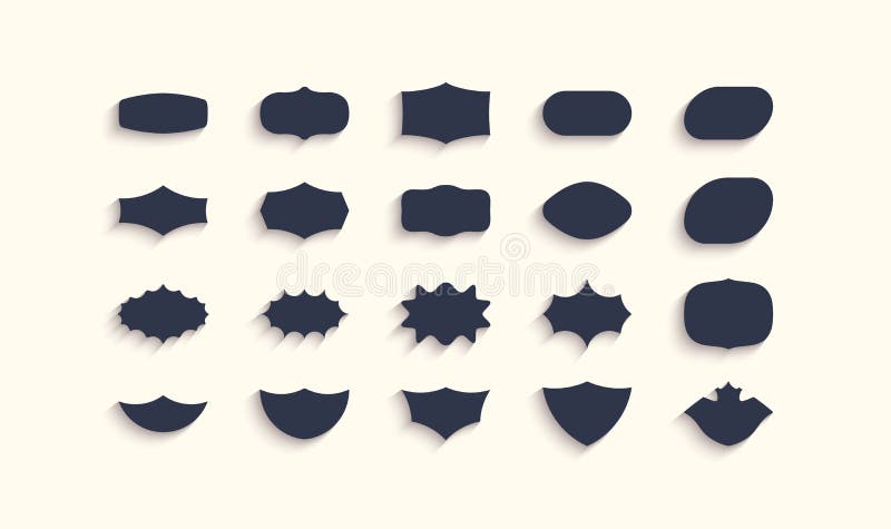 Set of Empty Geometrical Shapes. Collection of Design Elements Stock ...