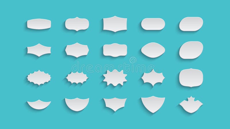 Set of Empty Geometrical Shapes. Collection of Design Elements Stock ...