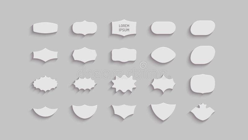 Set of Empty Geometrical Shapes. Collection of Design Elements Stock ...