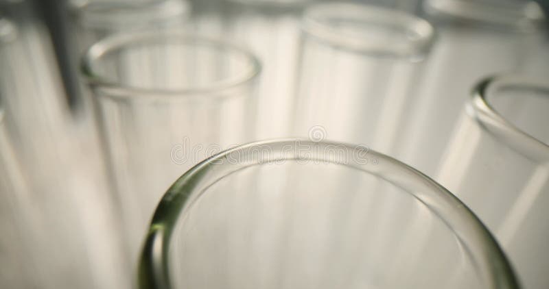 Set of Empty Glass Sample Tubes Stock Footage - Video of container ...