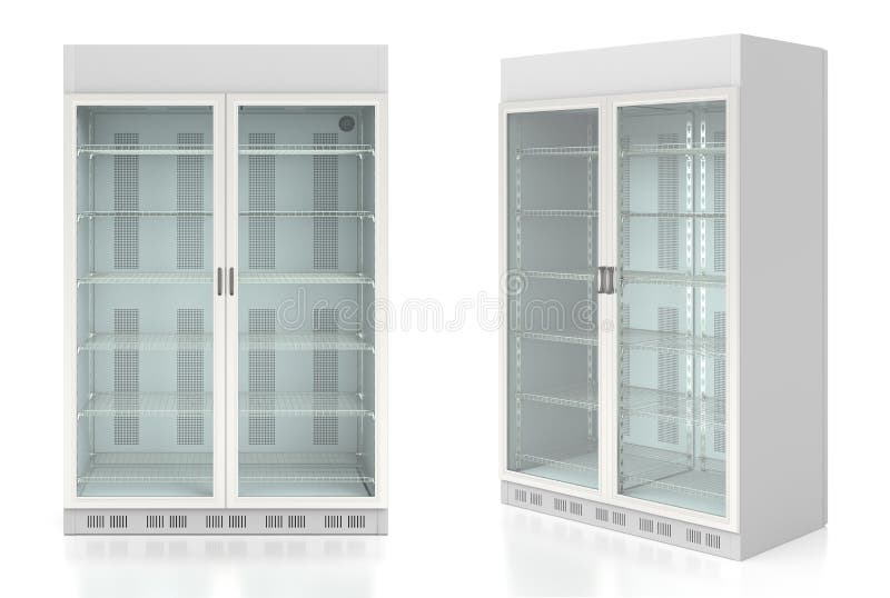 Empty display refrigerator stock illustration. Illustration of cooler ...