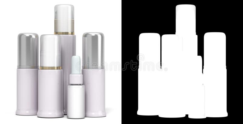 Set of Empty Label Packaging Bottles for Brand Presentation 3d Render ...