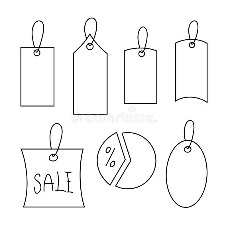 A Set of Empty Labels for Price, Discount, Text. Vector, Linear ...