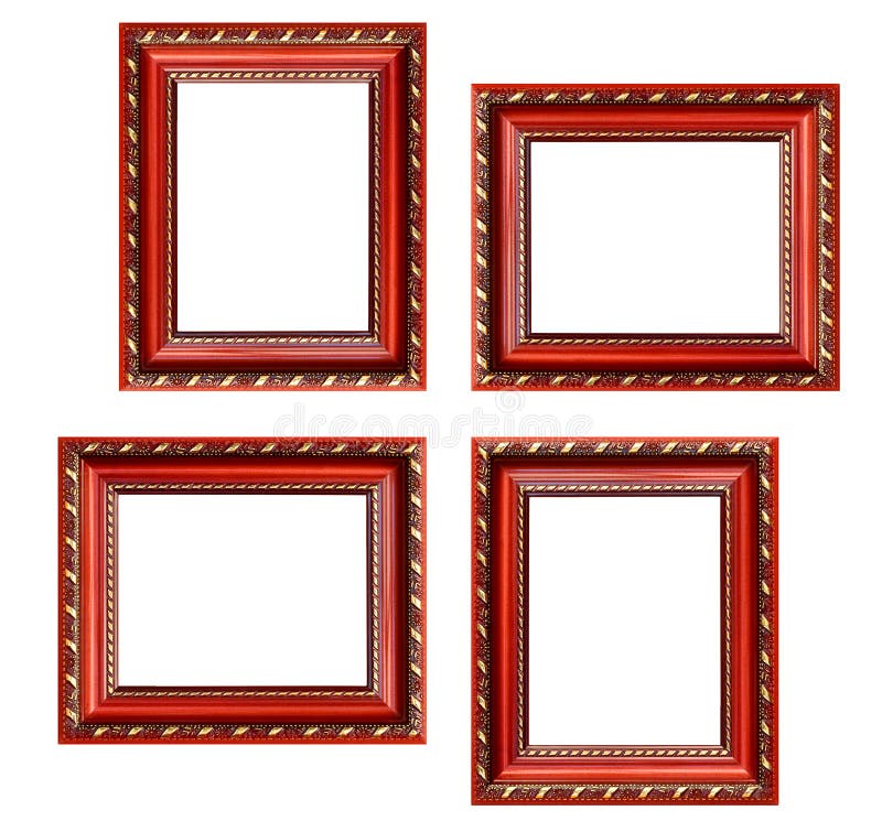 Set of Empty Picture Frames with Free Space Inside, Isolated on Stock ...