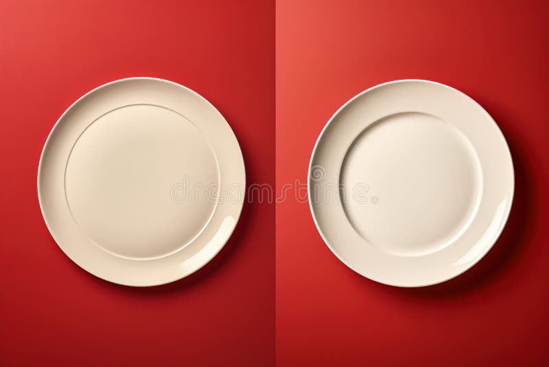 Set of Empty Plates Flat Lay Stock Illustration - Illustration of ...