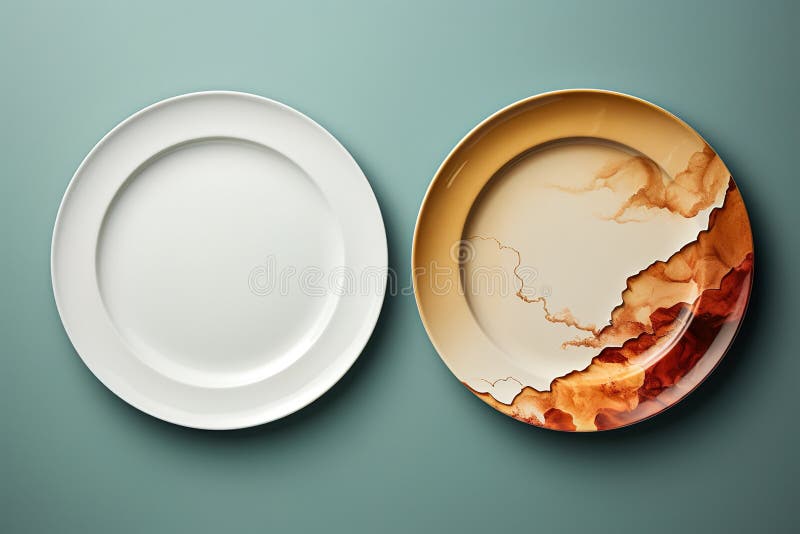 Set of Empty Plates Flat Lay Stock Illustration - Illustration of ...