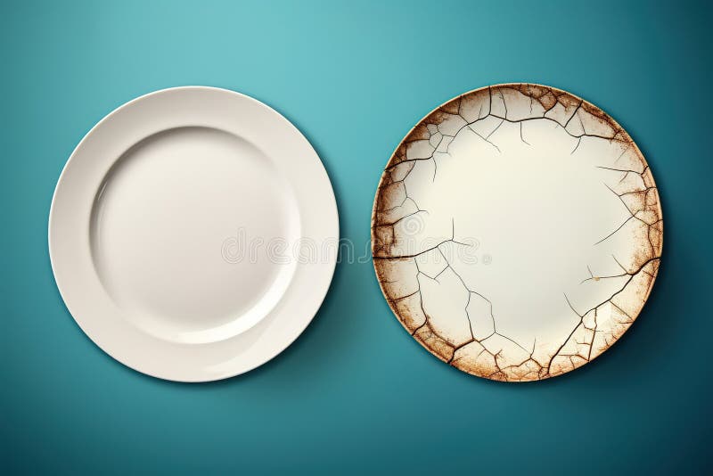 Set of Empty Plates Flat Lay Stock Illustration - Illustration of ...