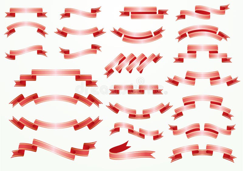 Set of Empty Ribbon Banners. Vector Illustration Decorative Design ...