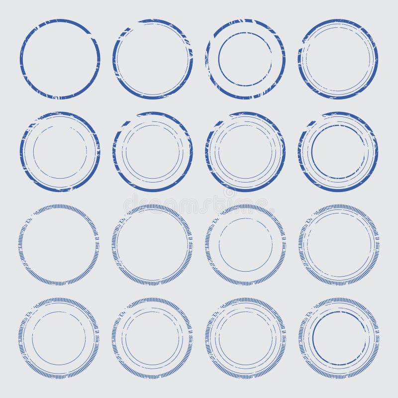 Set of 6 round old stamps stock vector. Illustration of splashed ...