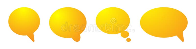 Set of Empty Sign Speech Bubble. Modern Yellow Sign Vector Illustration ...