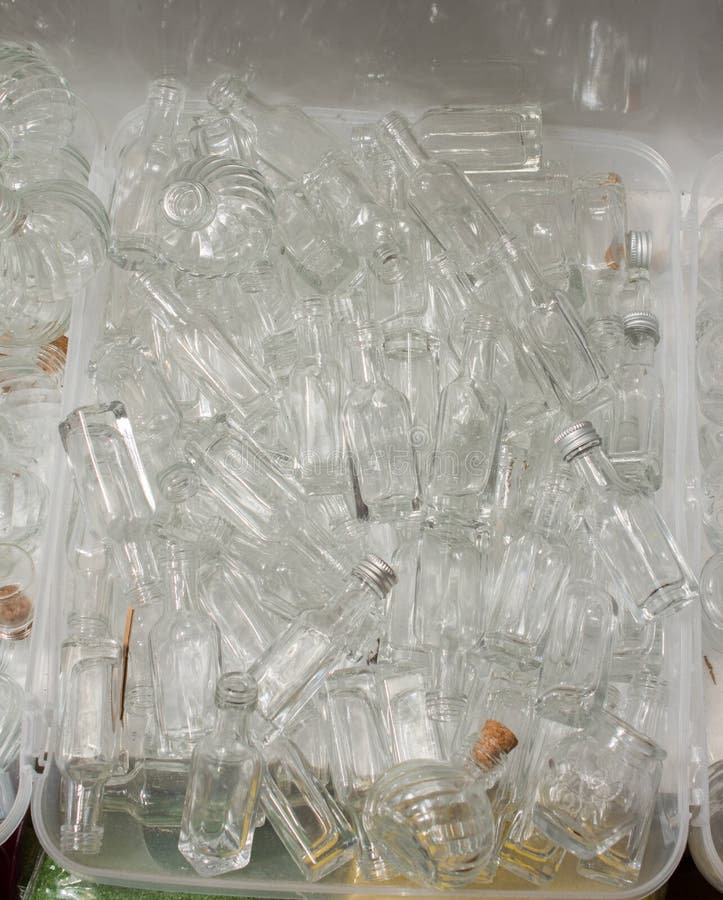 Set of Empty Bottles in a Box Stock Photo - Image of bottle ...