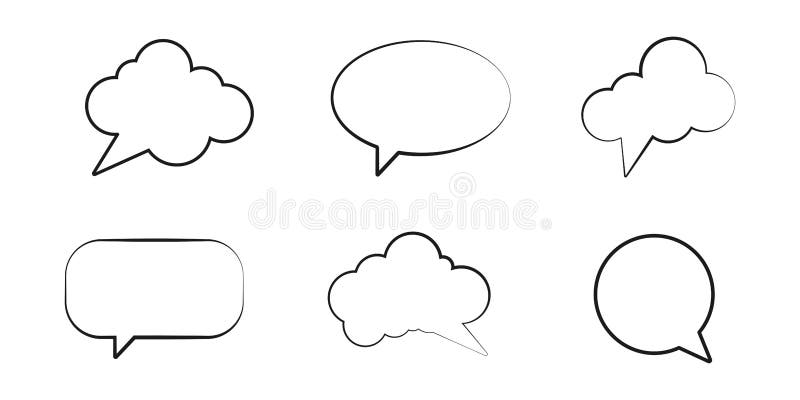Set of Empty Speech Bubbles with Different Shapes. Vector Illustration ...