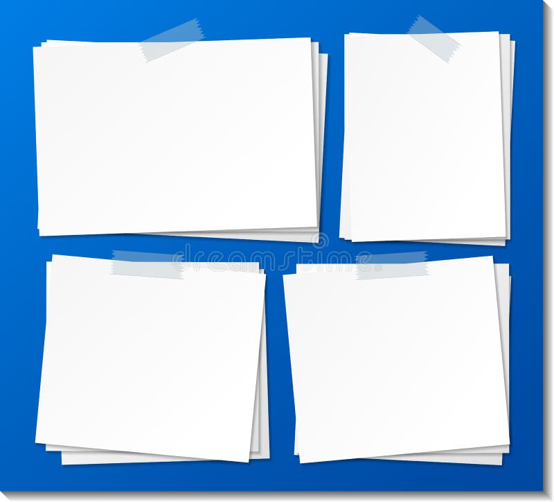 Set of Empty Sticky Note Paper Template Stock Vector - Illustration of ...
