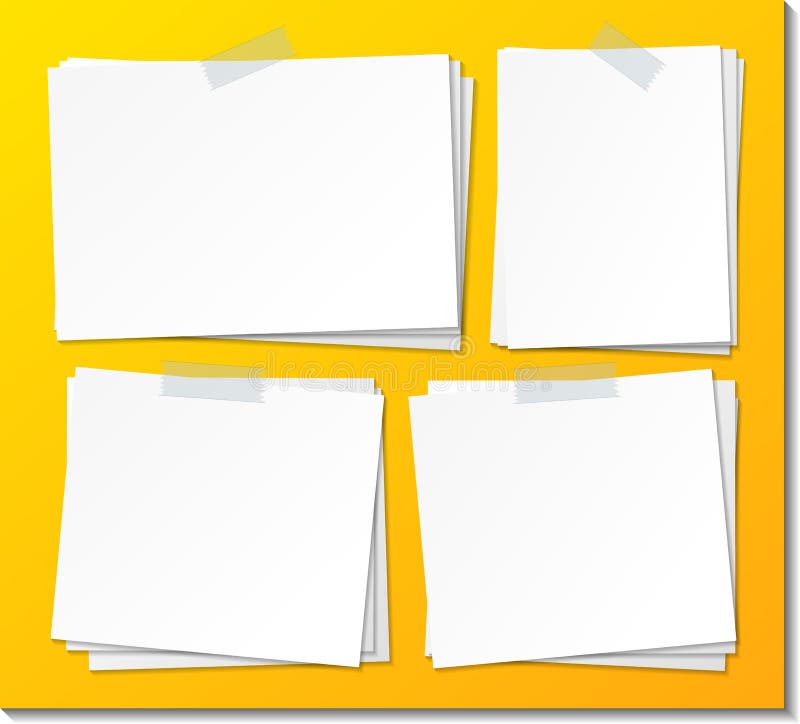 Set of Empty Sticky Note Paper Template Stock Vector - Illustration of ...