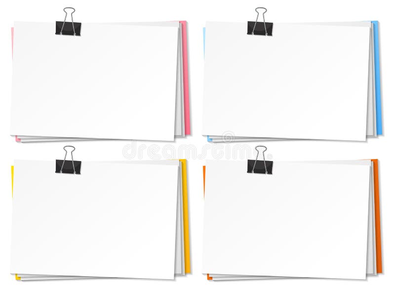 Set of Empty Sticky Note Paper Template Stock Vector - Illustration of ...