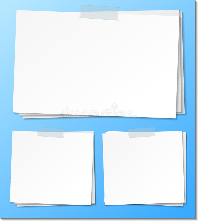 Set of Empty Sticky Note Paper Template Stock Vector - Illustration of ...