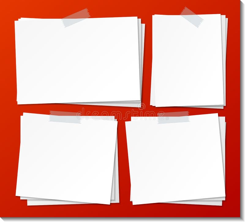 Set of Empty Sticky Note Paper Template Stock Vector - Illustration of ...