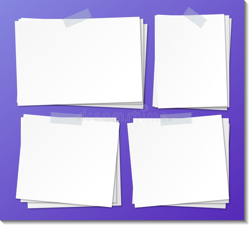 Set of Empty Sticky Note Paper Template Stock Vector - Illustration of ...