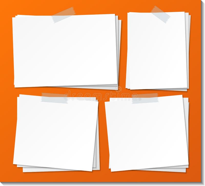 Set of Empty Sticky Note Paper Template Stock Vector - Illustration of ...