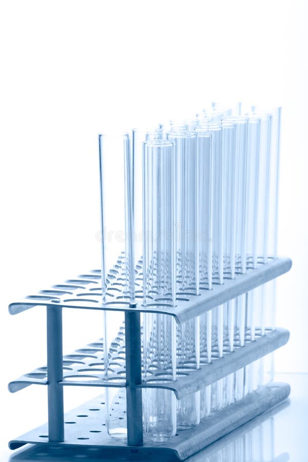 Set of Empty Test Lab Tubes on Stand Stock Photo - Image of instrument ...